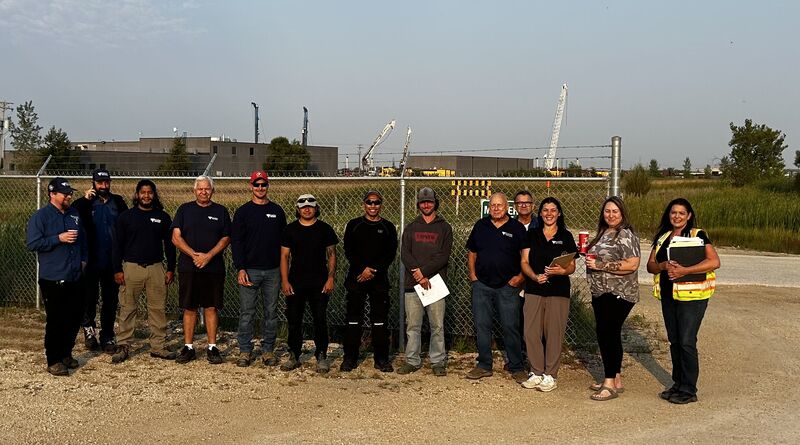 Monday morning safety meeting with a final stop at the Muster Point ...